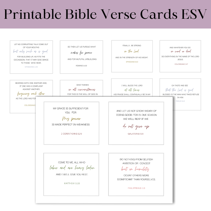 Bible Verse Cards ESV Font Only – SimpleWithSix
