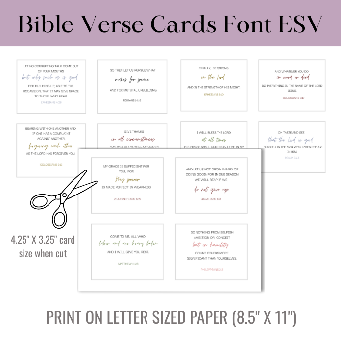 Bible Verse Cards ESV Font Only – SimpleWithSix