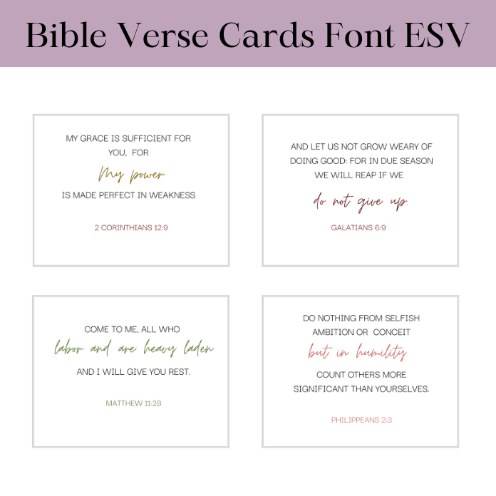 Bible Verse Cards ESV Font Only – SimpleWithSix