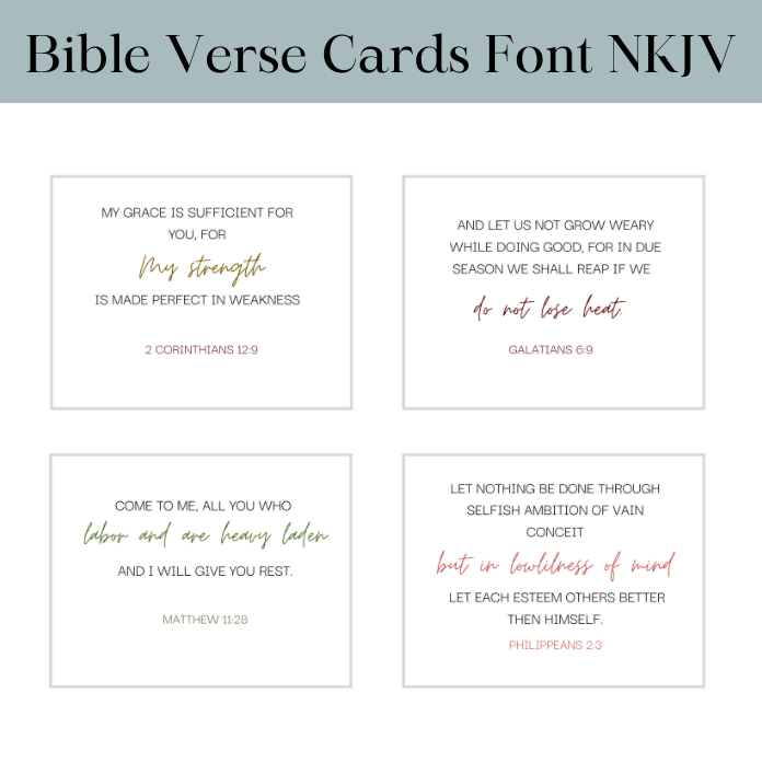 Bible Verse Cards NKJV Font Only – SimpleWithSix