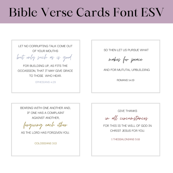 Bible Verse Cards ESV Font Only – SimpleWithSix