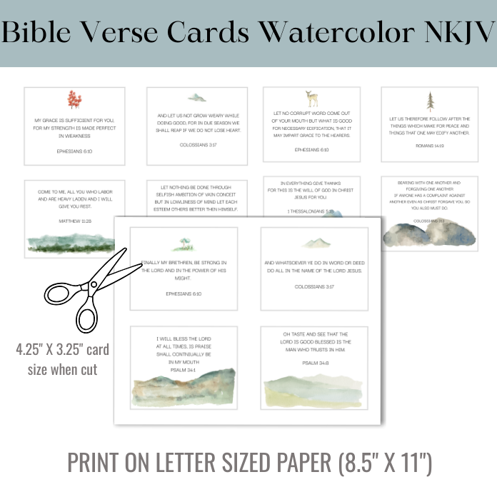 Bible Verse Cards NKJV Watercolor – SimpleWithSix