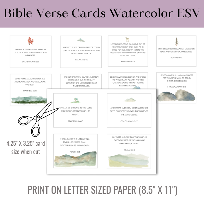 Bible Verse Cards ESV Watercolor – SimpleWithSix