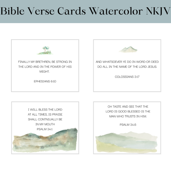 Bible Verse Cards NKJV Watercolor – SimpleWithSix