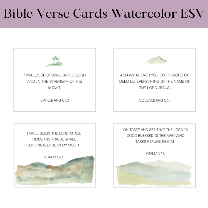 Bible Verse Cards ESV Watercolor – SimpleWithSix