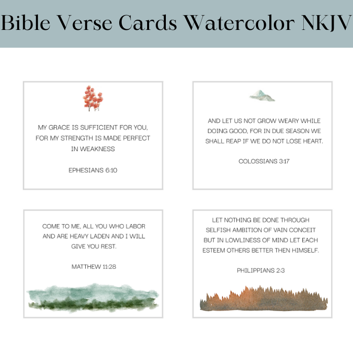 Bible Verse Cards NKJV Watercolor – SimpleWithSix