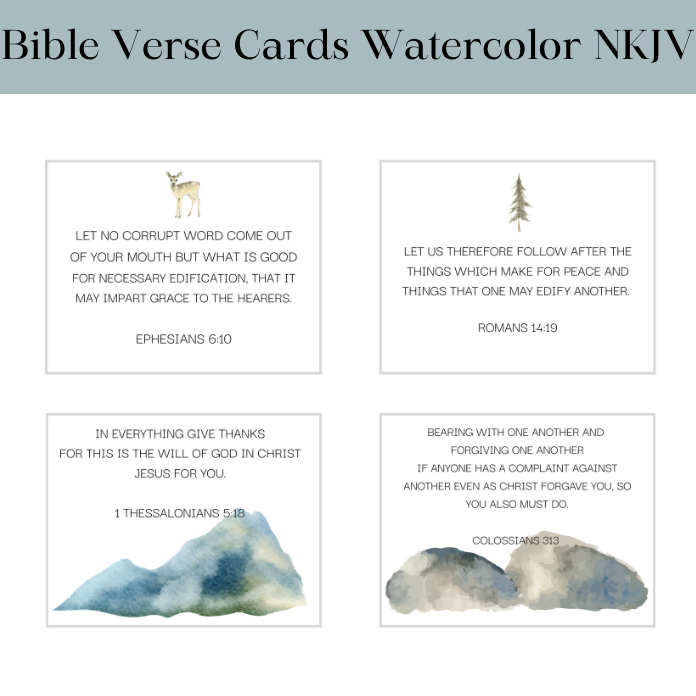 Bible Verse Cards NKJV Watercolor – SimpleWithSix
