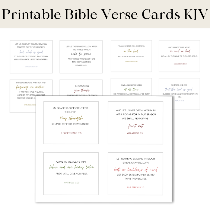 Printable Bible Verse Cards KJV Font Only – SimpleWithSix